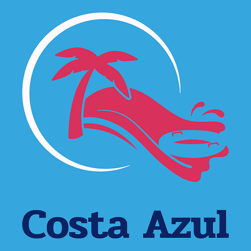 Logotipo De La Costa Azul Etiqueta: Balneario Costa Azul | Running 4