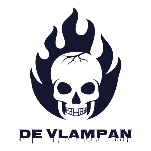 Blauw Vuur Schedel Logo
