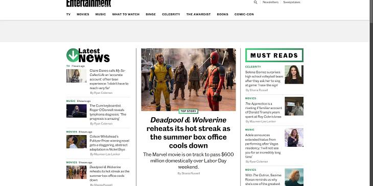 Entertainment Website Examples - In-Depth Reviews of Sites That Inform ...